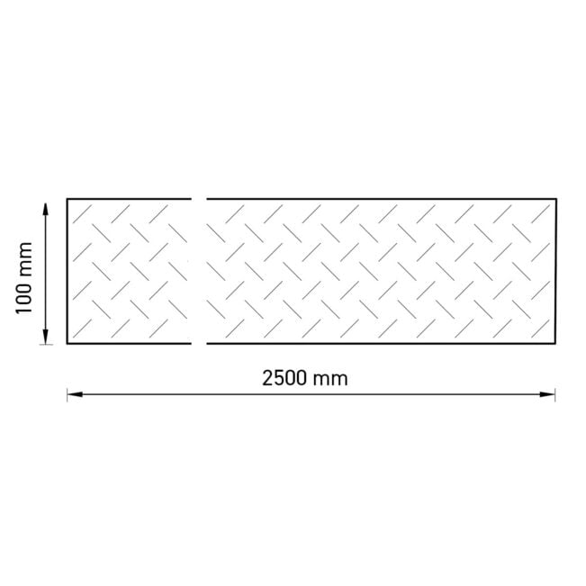 Traanplaat plint | Aluminium | 100 x 2500 x 4 mm - Qpro