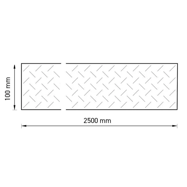 Traanplaat plint | Aluminium | 100 x 2500 x 4 mm - Qpro